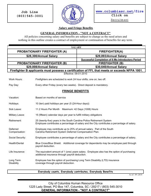 a Application Packet - Columbia Fire Department Website