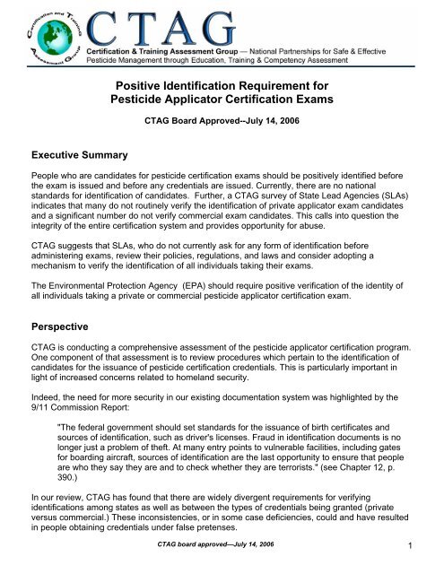 Positive Identification Requirement for Pesticide Applicator ...