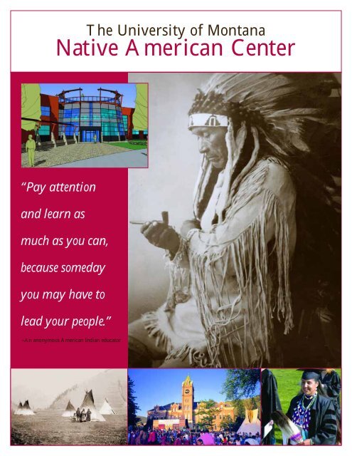 Native American Center Brochure - University of Montana