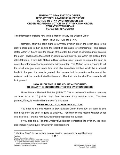 instruction for motion to vacate summary eviction order