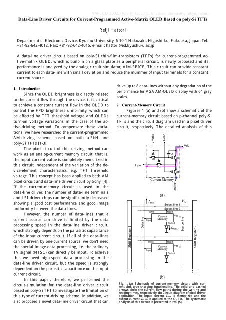 Data-Line Driver Circuits for Current-Programmed Active-Matrix ...