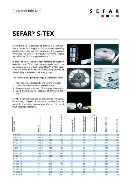 SEFAR® S-TEX