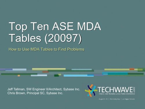 Top Ten ASE MDA Tables (20097) - Sybase