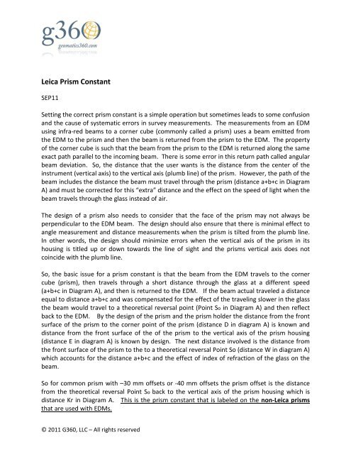 Leica Prism Constant Explanation - g360