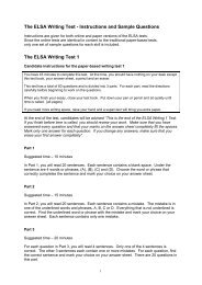 The ELSA Reading Test - Instructions and Sample Questions