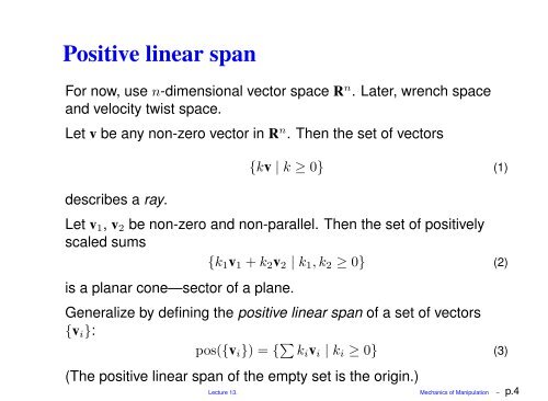 Positive Linear Span
