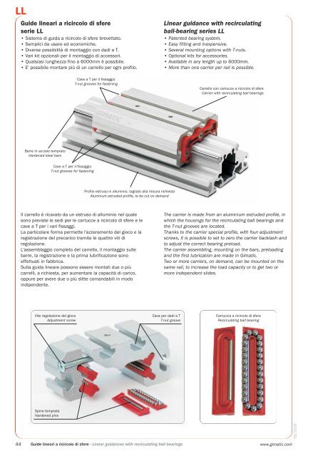 Guide lineari a ricircolo di sfere serie LL Linear ... - Tecnautomat