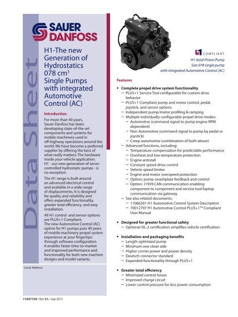 PDF 1 MB - Sauer-Danfoss