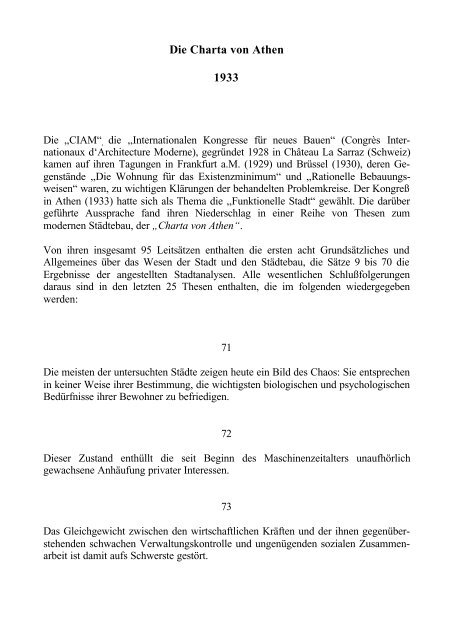 Die Charta von Athen 1933 - URBAN-IS