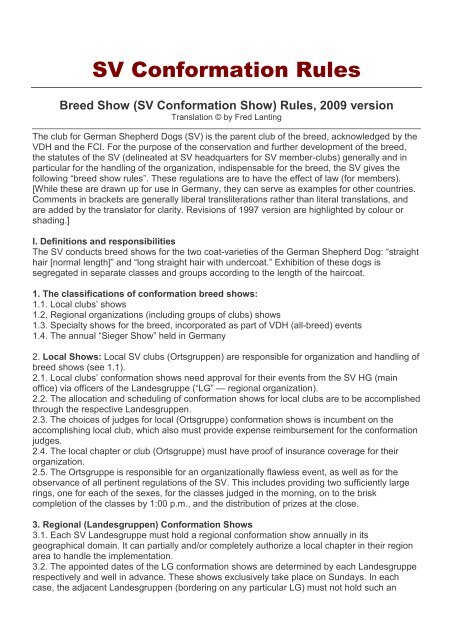 SV Conformation Rules - Videx