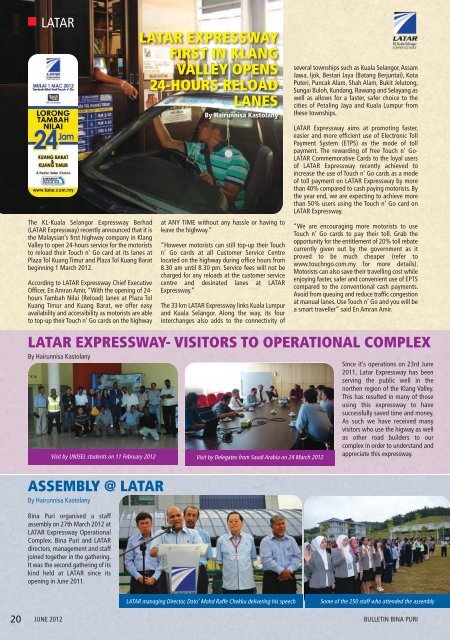 LATAR EXPRESSWAY FIRST IN KLANG VALLEY ... - Bina Puri