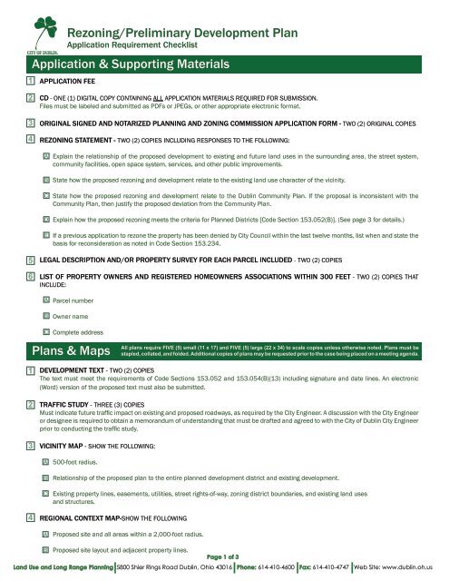 Rezoning/Preliminary Development Plan ... - Dublin City, Ohio