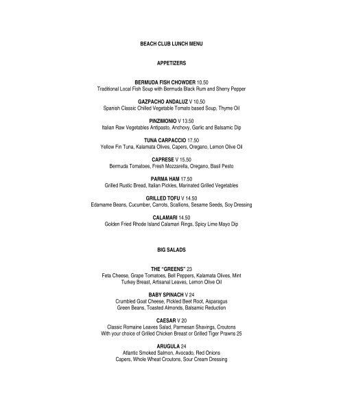 Lunch Menu - Rosewood Hotels & Resorts