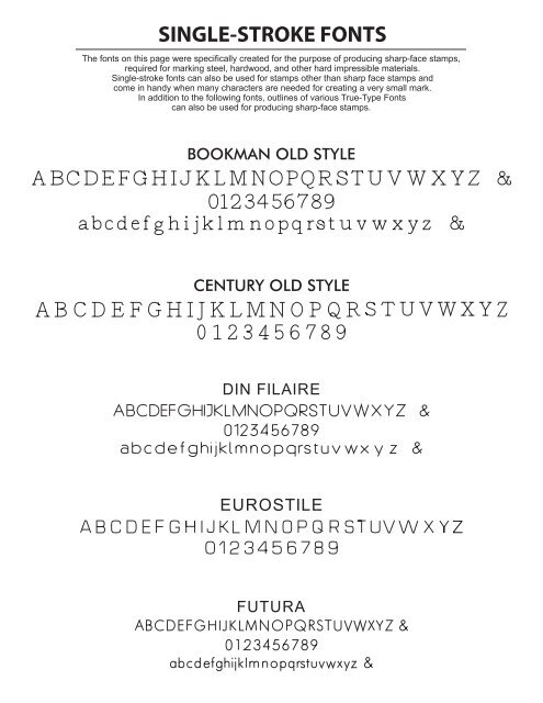 SINGLE-STROKE FONTS - Infinity Stamps