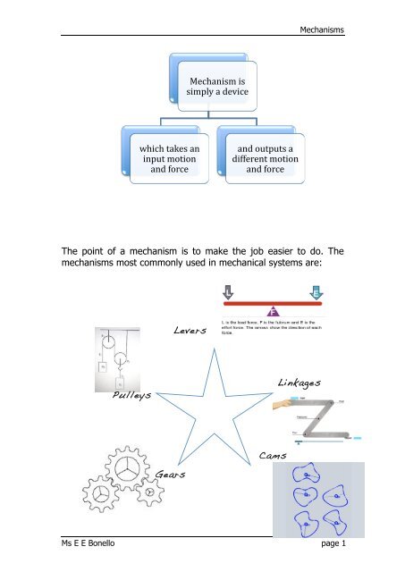 The point of a mechanism is to make