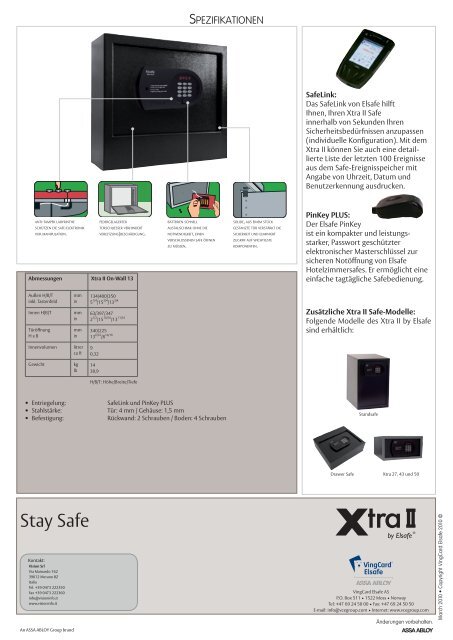 Xtra II On-Wall Safe by Elsafe. - VingCard Elsafe