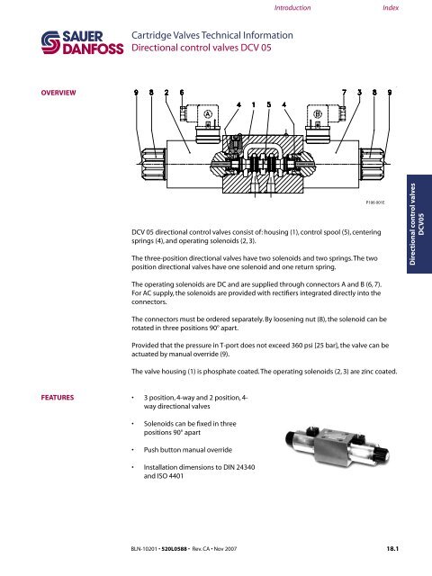 Cartridge Valves Technical Information Directional ... - Sauer-Danfoss