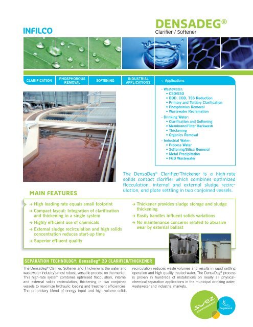 INFILCO - DensaDegÂ® Clarifier/Softener - Degremont Technologies