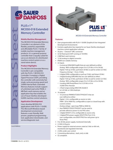 PDF .4 MB - Sauer-Danfoss