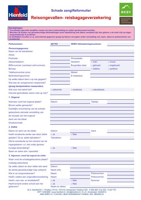 Download hier het schadeformulier - Nkbv