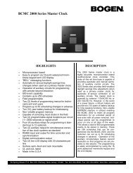 Multicom 2000 Operating Instructions - Bogen Engineered Systems