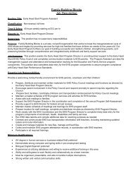 Family Building Blocks Job Description