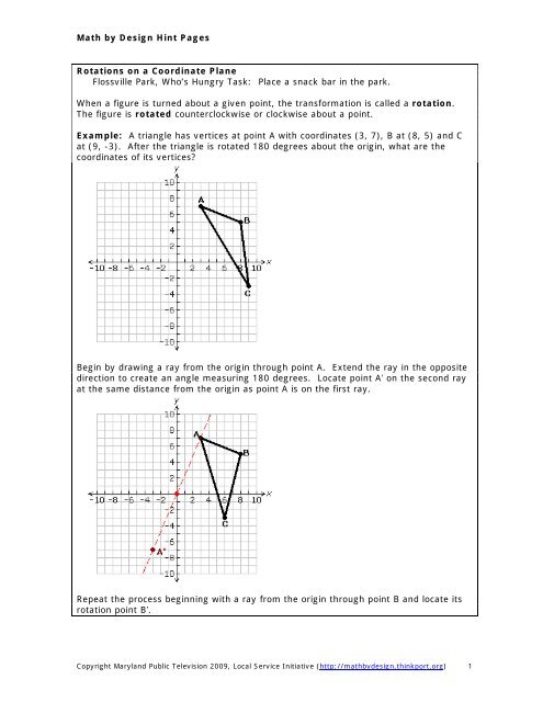 Rotations on a Coordinate Plane - Math by Design - Thinkport