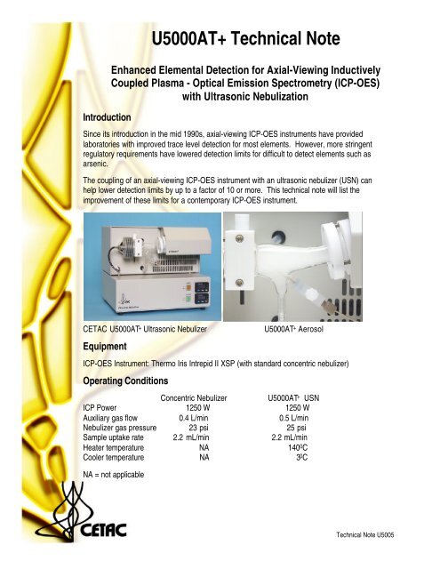 U5000AT+ Technical Note Enhanced Elemental Detection for Axial ...