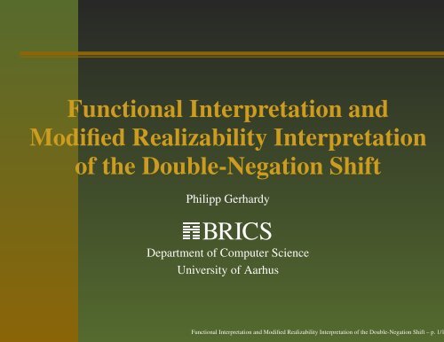 Functional Interpretation and Modified Realizability Interpretation of ...