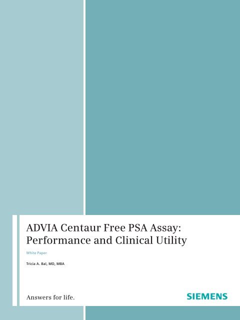 ADVIA Centaur Free PSA Assay - Siemens Healthcare