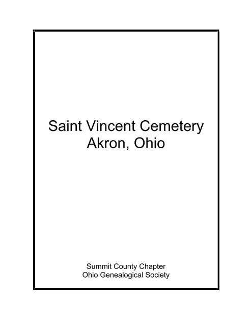 st. vincent cemetery - Akron-Summit County Public Library