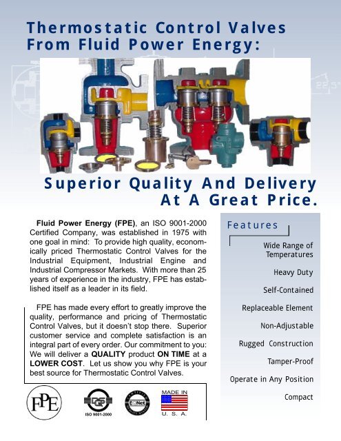 Thermostatic Control Valves From Fluid Power Energy: Superior ...