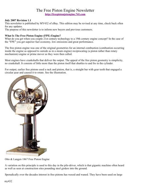 The Free Piston Engine Newsletter - Free Piston Jet Engine - 741
