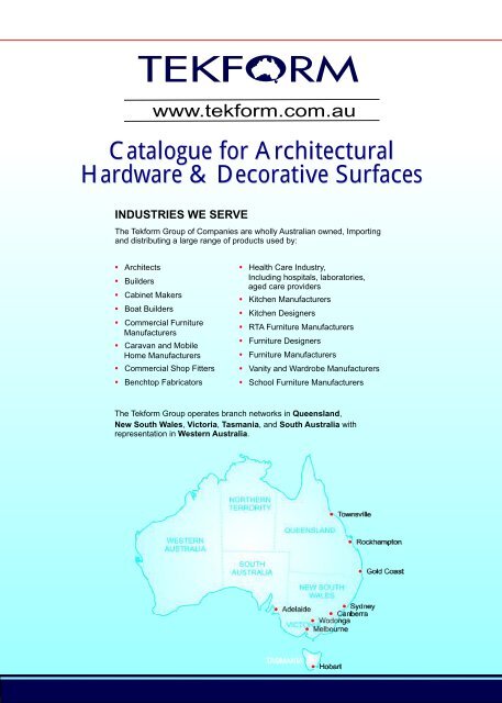 Catalogue for Architectural Hardware & Decorative ... - Tekform