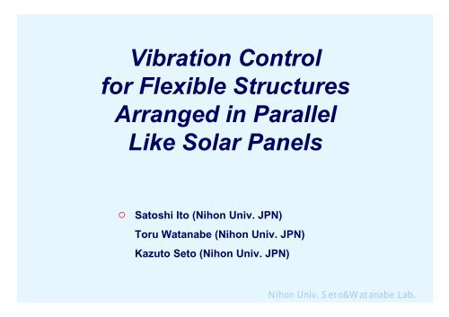 Vibration Control For Flexible Structures Arranged In Parallel Like