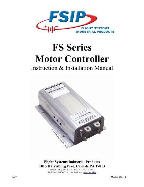FS Series Motor Controller - Flight Systems Industrial Products