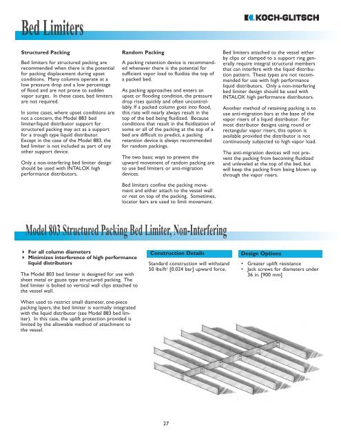 Bed Limiters - Koch-Glitsch