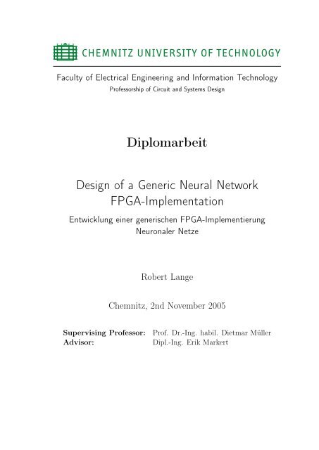Design of a Generic Neural Network FPGA-Implementation - sethdepot
