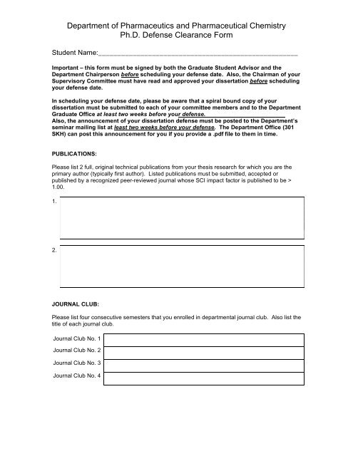 Defense Clearance Form