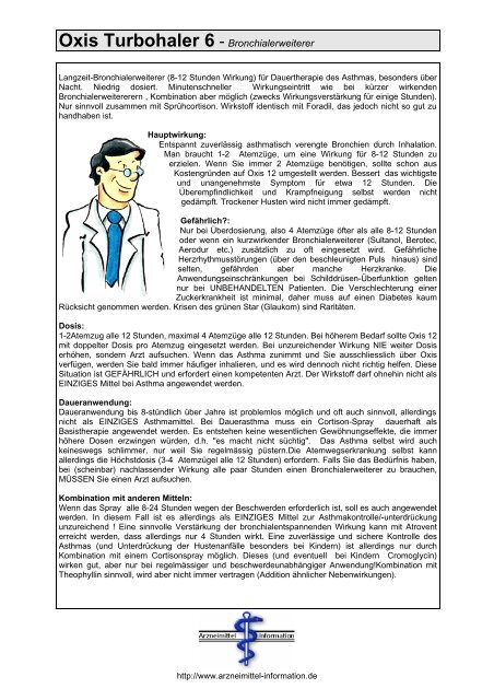 Oxis Turbohaler 6 - Bronchialerweiterer