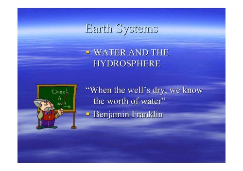 Earth Systems water
