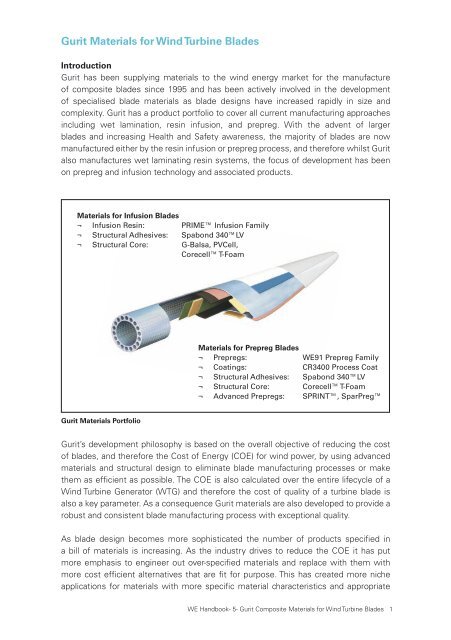 4. Gurit Materials for Wind Turbine Blades