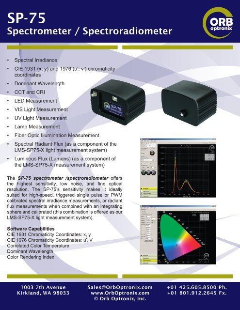 Specifications - Orb Optronix