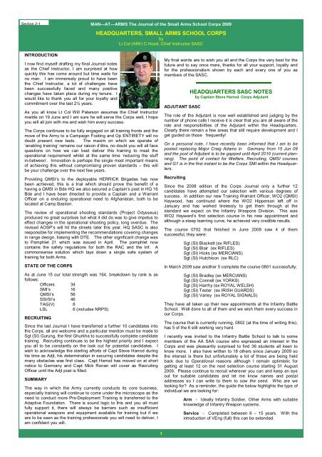 headquarters sasc notes headquarters, small arms school corps