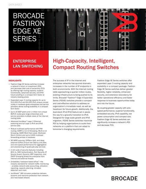 Brocade FastIron Edge XE Series