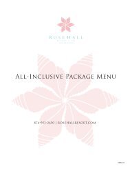 Room Service Menu - Hilton Rose Hall Resort & Spa