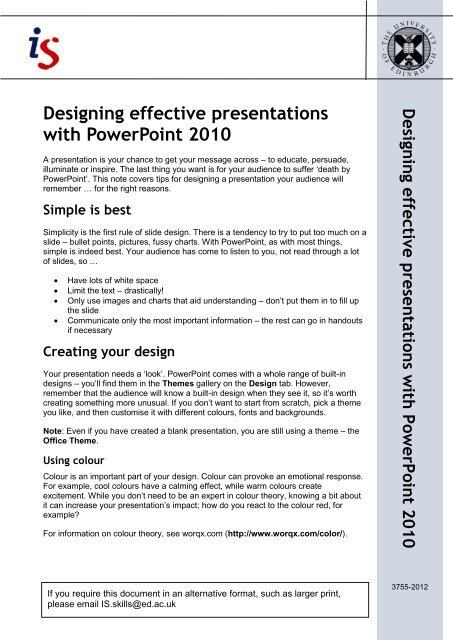 Designing effective presentations with PowerPoint ... - Docs.is.ed.ac.uk