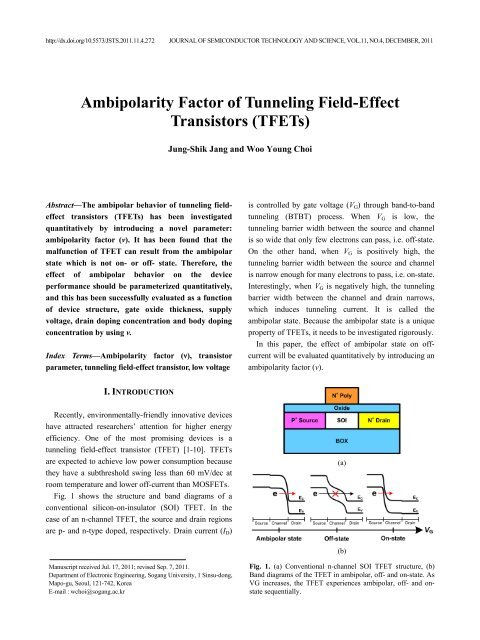 Ambipolarity Factor of Tunneling Field-Effect Transistors ... - JSTS
