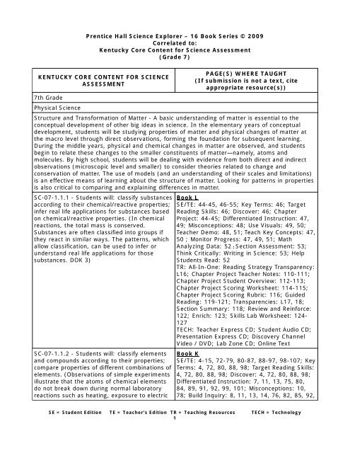 7th Grade Science Textbook Pearson