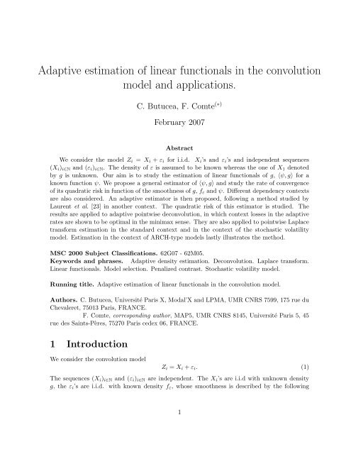 Adaptive Estimation Of Linear Functionals In The Convolution Model